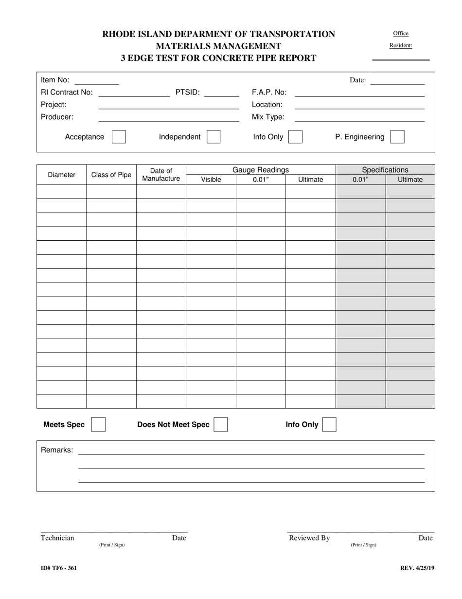 Form 361-TF6 - Fill Out, Sign Online and Download Fillable PDF, Rhode ...