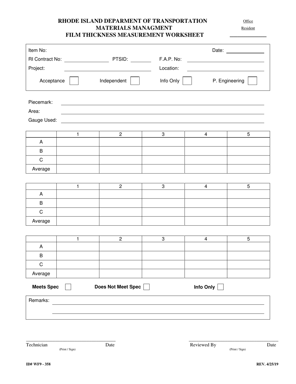 Form 358-WP9 - Fill Out, Sign Online and Download Fillable PDF, Rhode ...