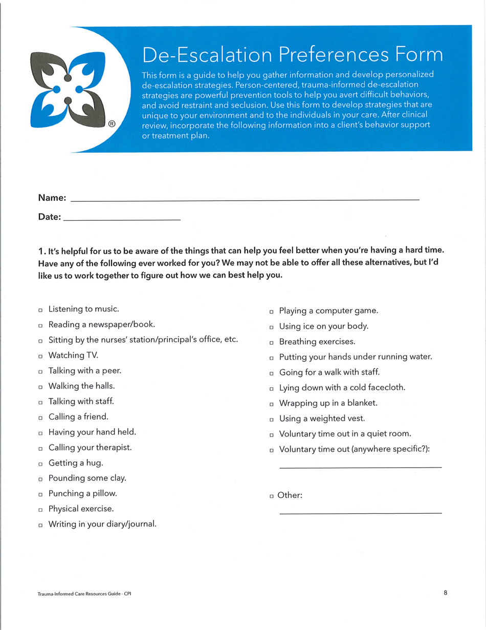 Oklahoma De-escalation Preferences Form - Fill Out, Sign Online and ...