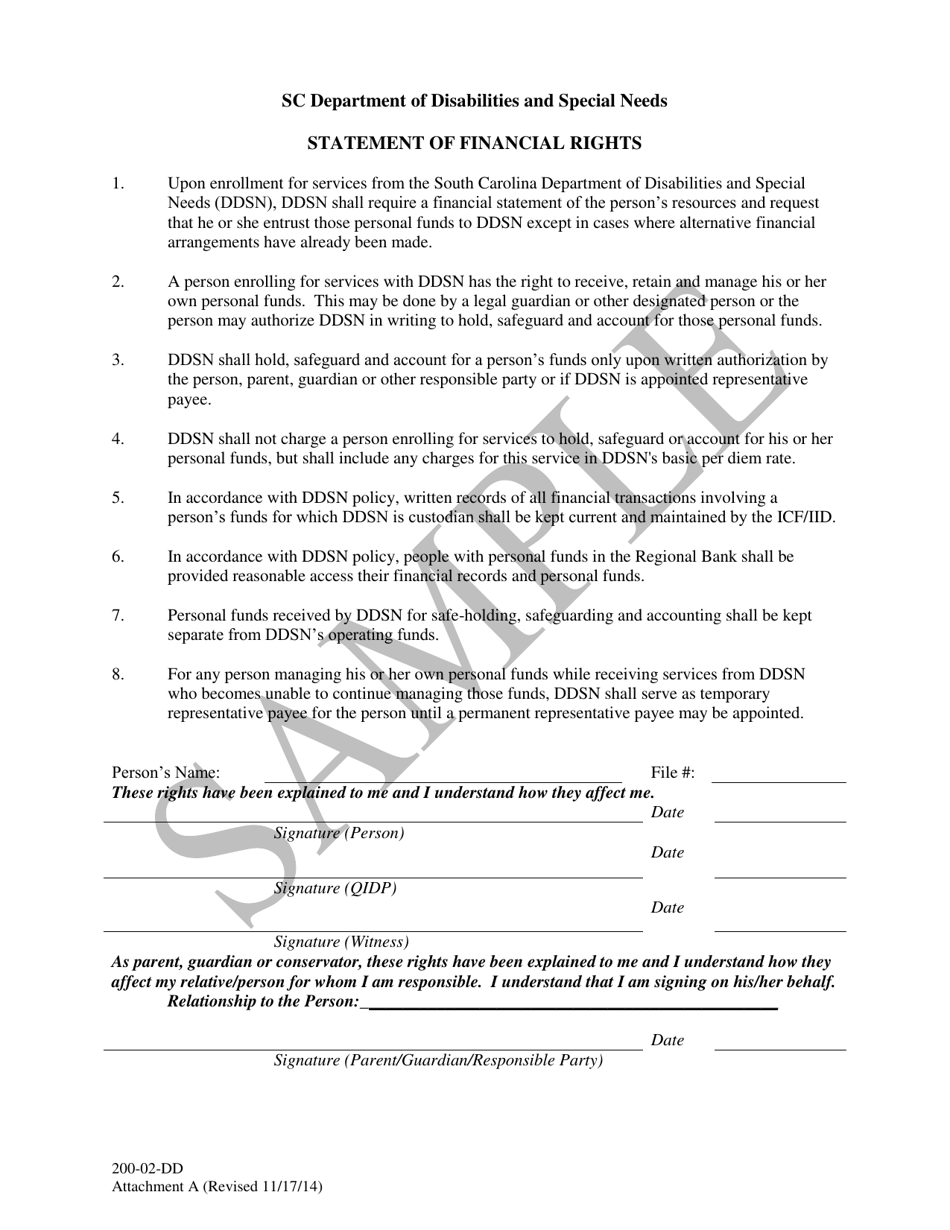 South Carolina Statement of Financial Rights - Sample - Fill Out, Sign ...