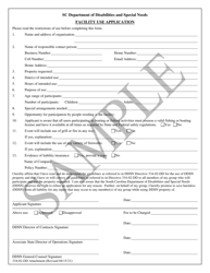 South Carolina Facility Use Application - Sample Download Printable PDF ...