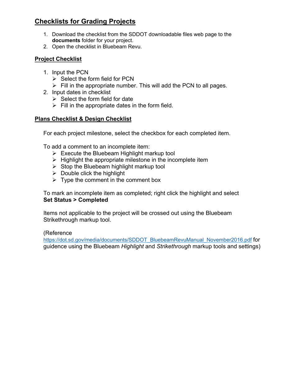 South Dakota Grading Projects Checklist - Fill Out, Sign Online and ...