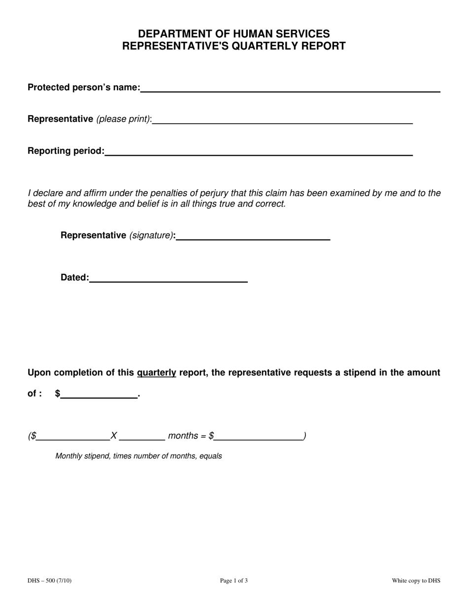 Form DHS-500 - Fill Out, Sign Online and Download Printable PDF, South ...