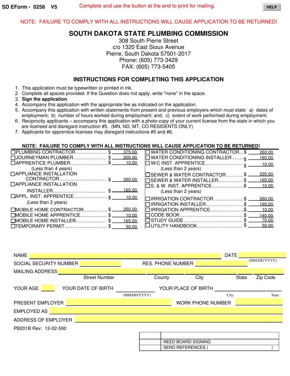 SD Form 0258 (PB201B) - Fill Out, Sign Online and Download Fillable PDF ...