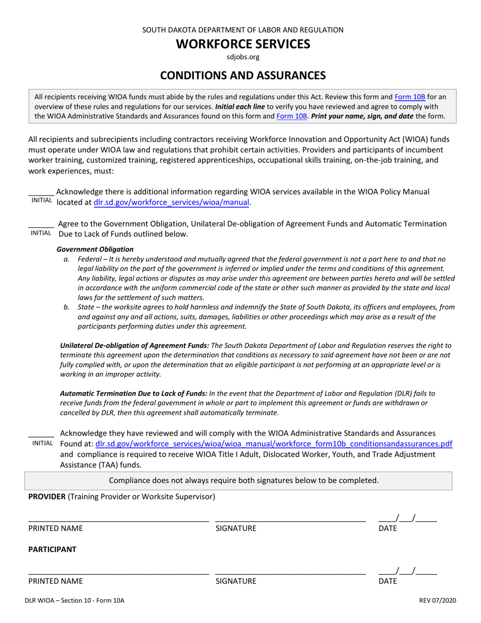 Form 10A - Fill Out, Sign Online and Download Printable PDF, South ...