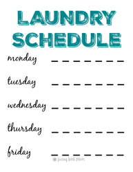 Laundry Schedule Template Download Printable PDF | Templateroller
