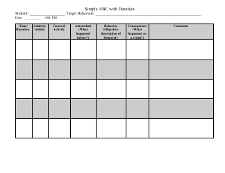 Simple Abc With Duration Spreadsheet Template Download Printable PDF ...