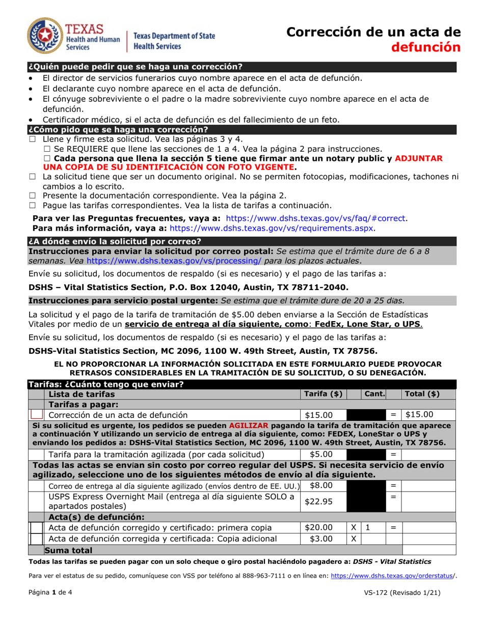 Formulario VS-172 - Fill Out, Sign Online and Download Printable PDF ...