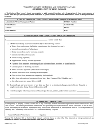 Arizona Certification of Zero Income Download Fillable PDF | Templateroller