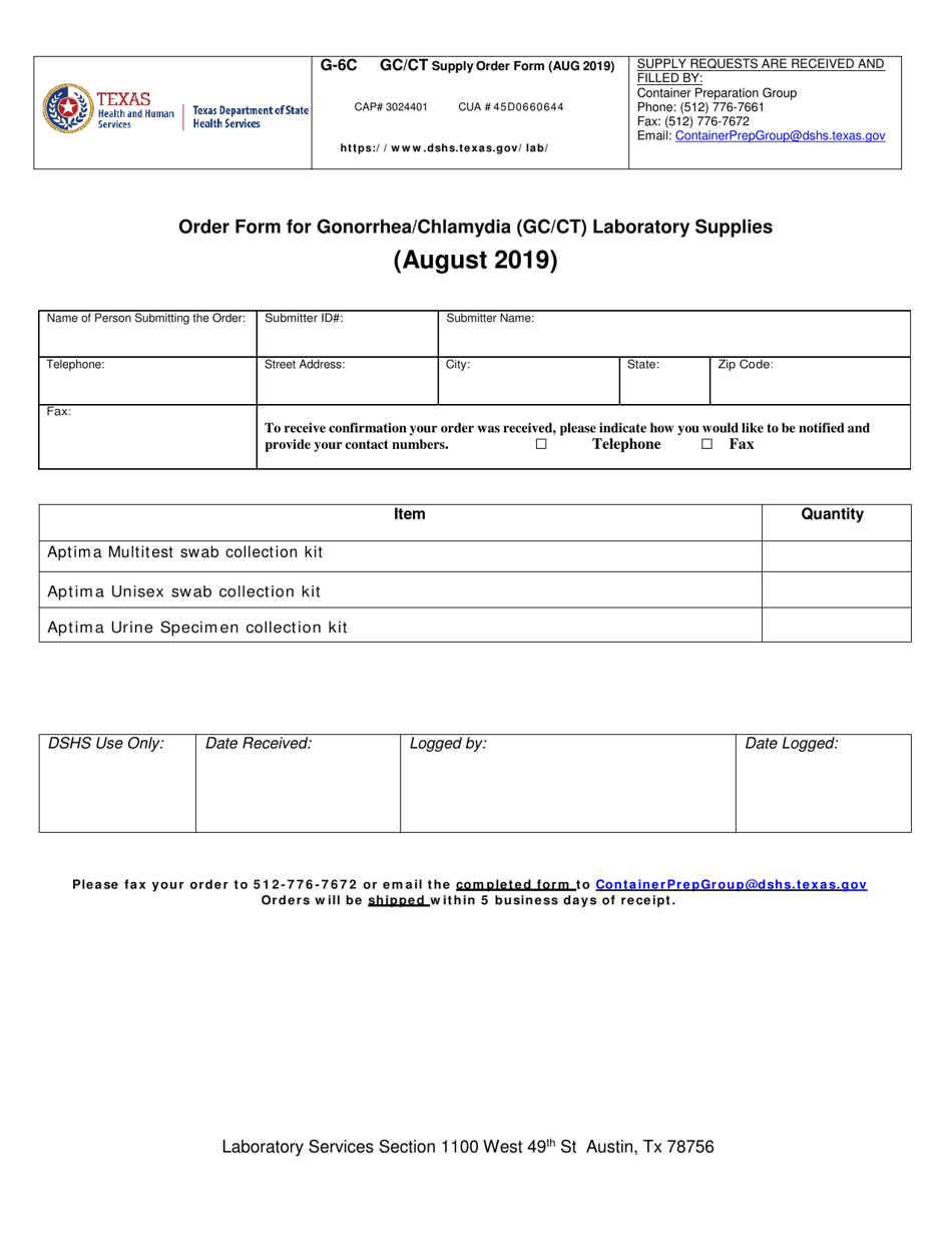 Form G-6C - Fill Out, Sign Online and Download Printable PDF, Texas ...