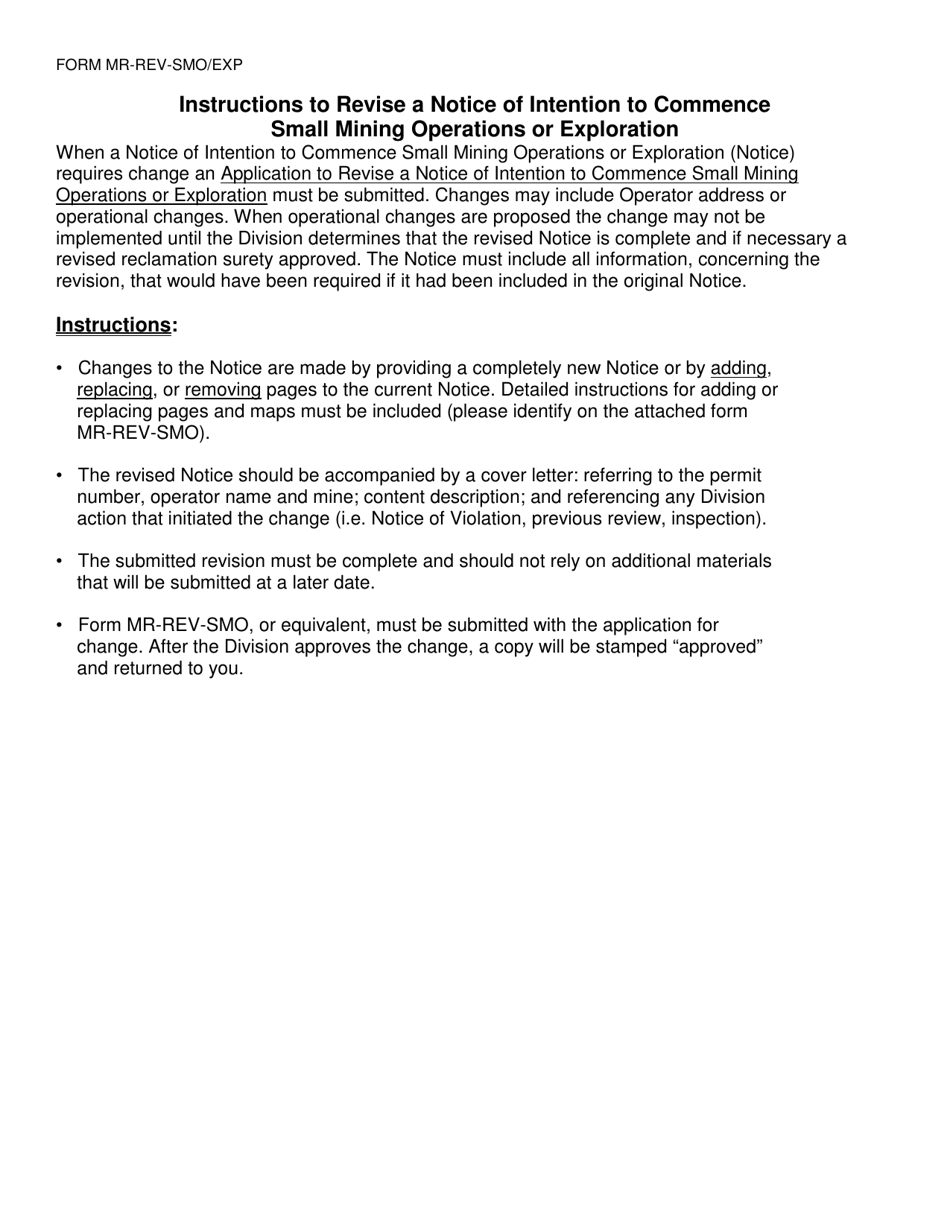 Form MR-REV-SMO/EXP - Fill Out, Sign Online and Download Printable PDF ...