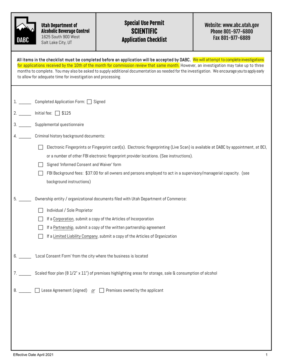 Utah Scientific Special Use Permit Application - Fill Out, Sign Online ...