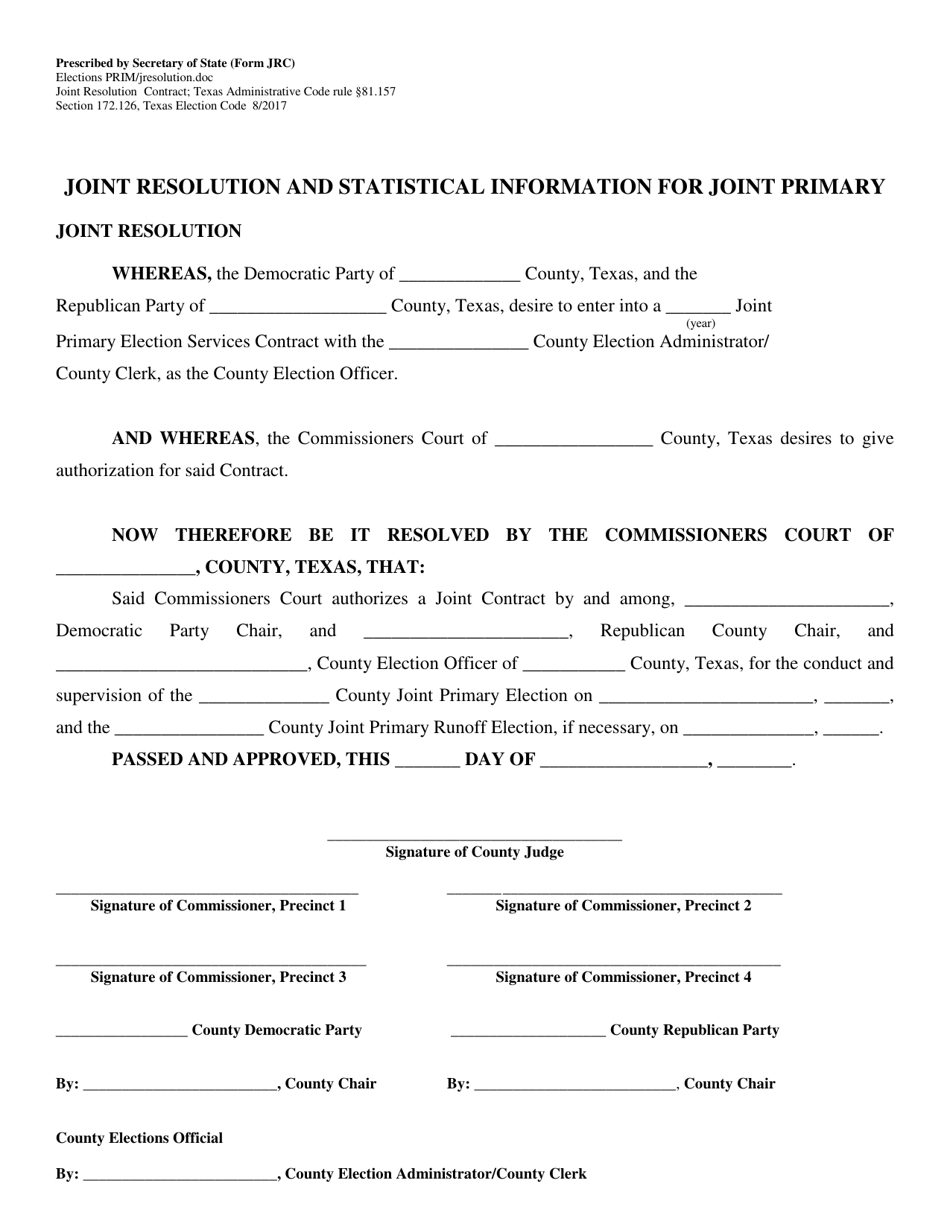 Form JRC - Fill Out, Sign Online and Download Printable PDF, Texas ...