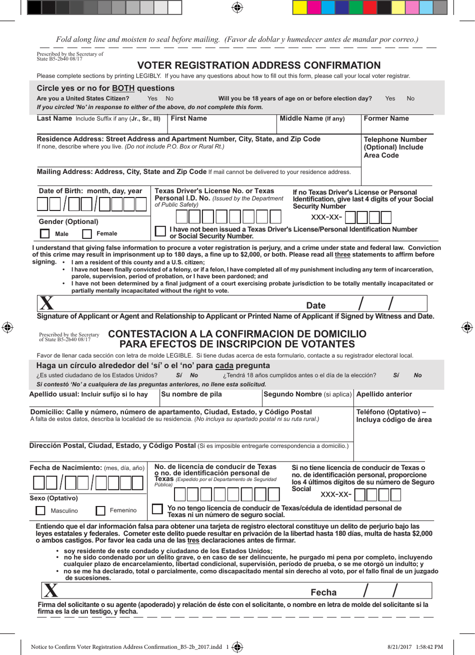 Form B5-2B - Fill Out, Sign Online and Download Printable PDF, Texas ...