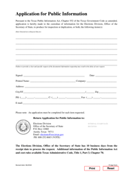 Texas Application for Public Information - Fill Out, Sign Online and ...