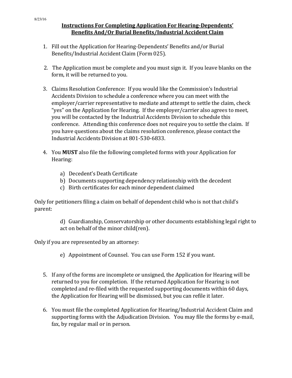 Download Instructions for Form 025 Application for Hearing-dependent's ... Download Instructions for Form 025 Application for Hearing-dependent's ...