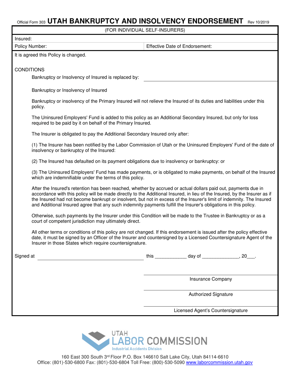 Official Form 303 - Fill Out, Sign Online and Download Fillable PDF ...