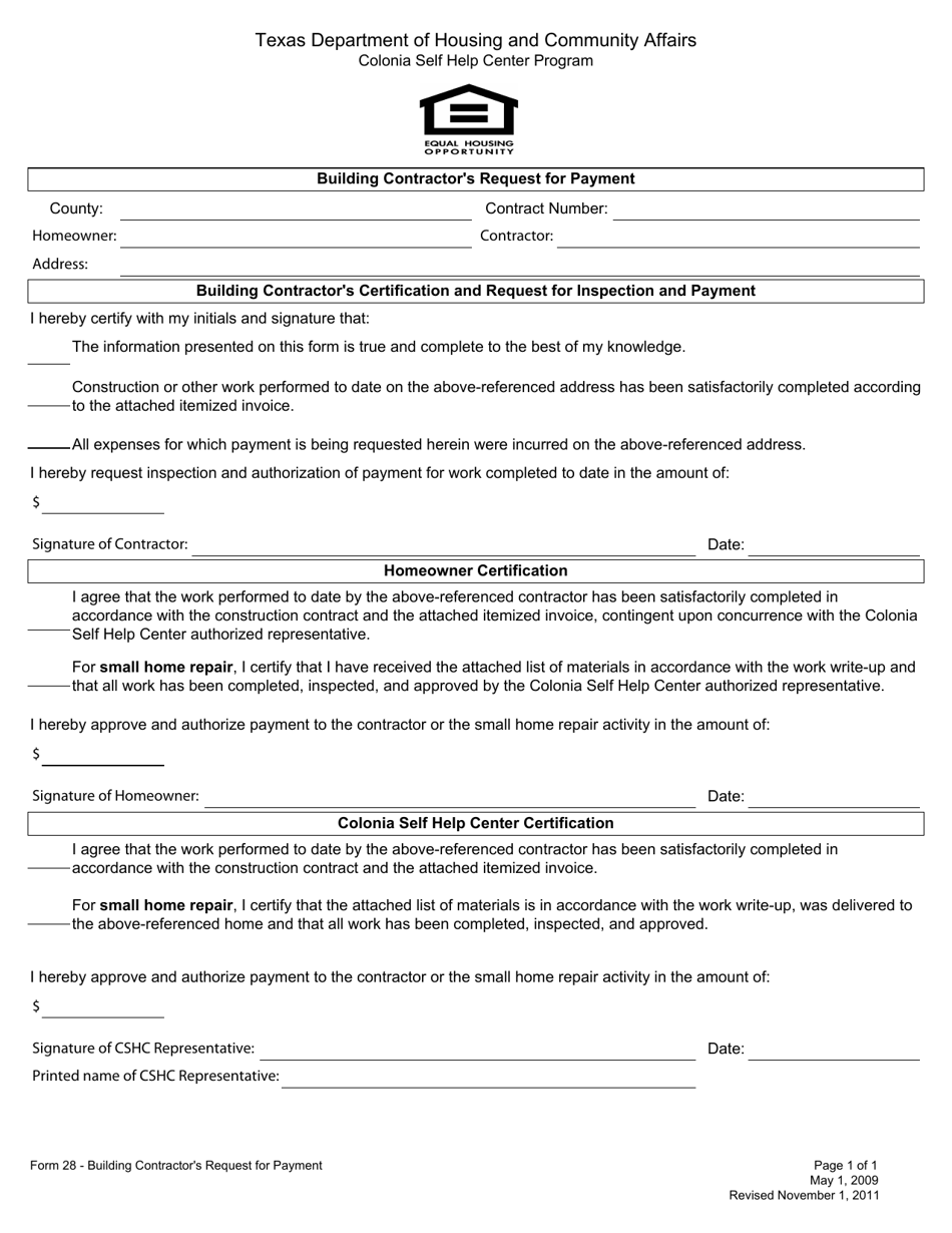 Form 28 - Fill Out, Sign Online and Download Fillable PDF, Texas ...