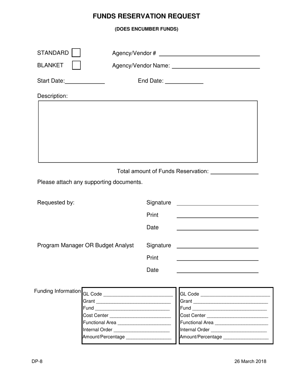 Form DP-8 - Fill Out, Sign Online and Download Fillable PDF, South ...