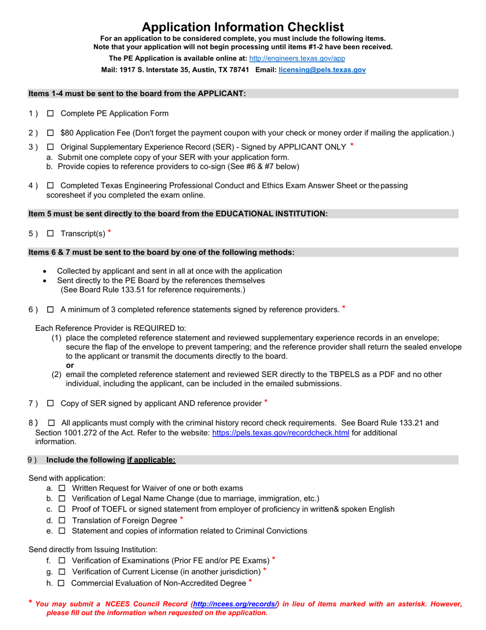 Texas Application Information Checklist Fill Out Sign Online And texas-application-information-checklist-fill-out-sign-online-and