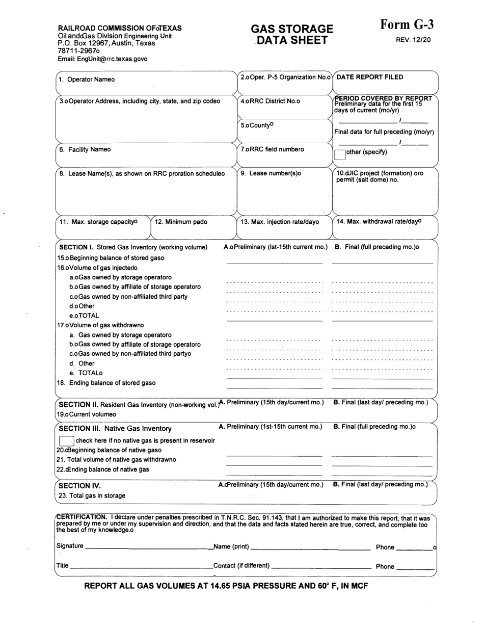 Form G-3 - Fill Out, Sign Online and Download Printable PDF, Texas ...