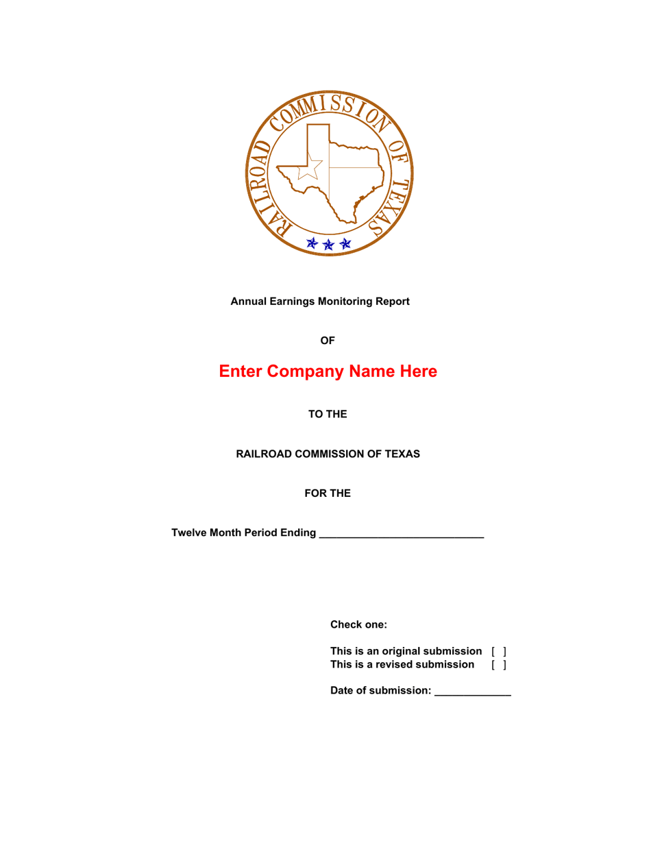 Texas Annual Earnings Monitoring Report - Fill Out, Sign Online and ...