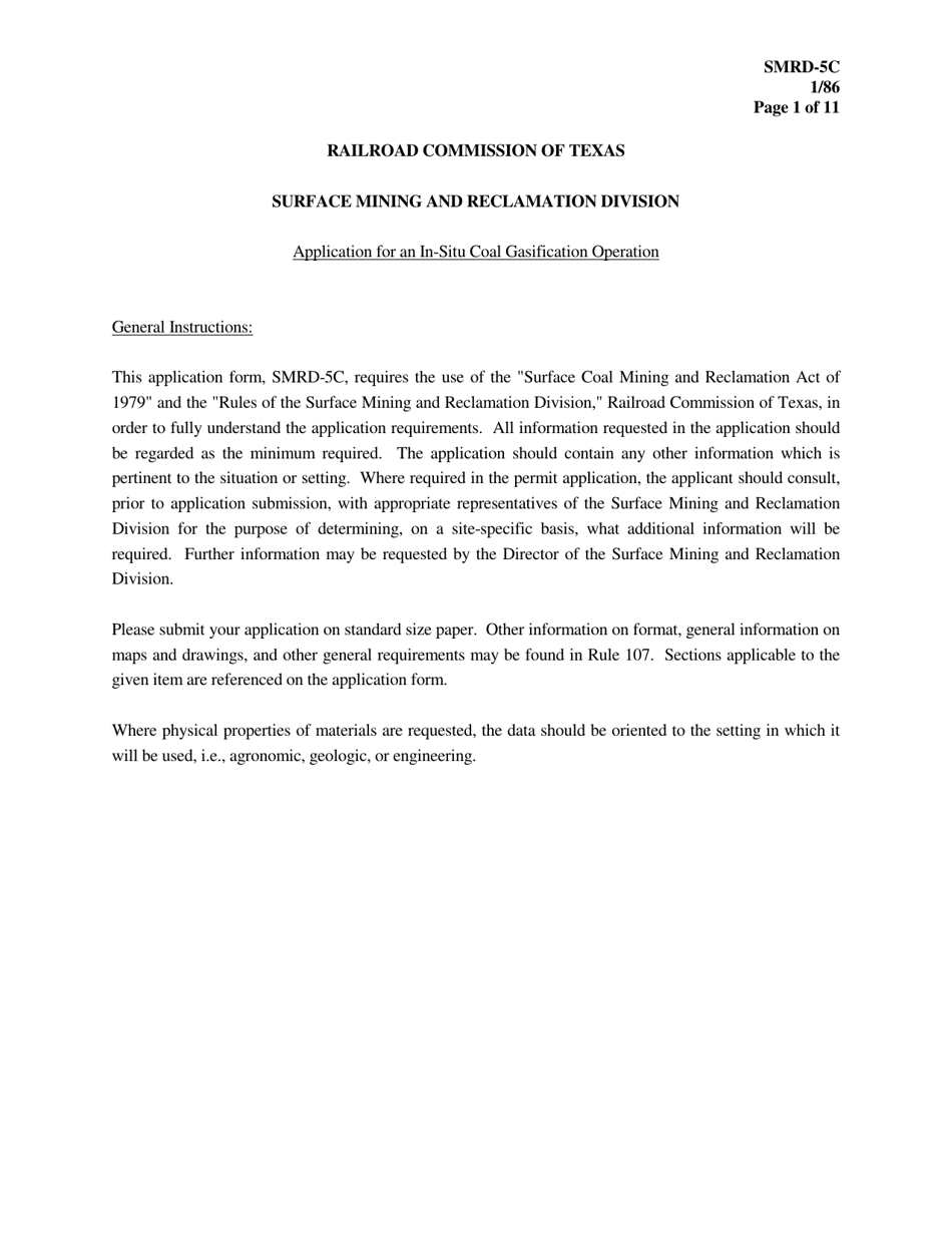 Form SMRD-5C - Fill Out, Sign Online and Download Printable PDF, Texas ...