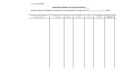 Form S.A.& I.263 Download Printable PDF or Fill Online Assessor's ...