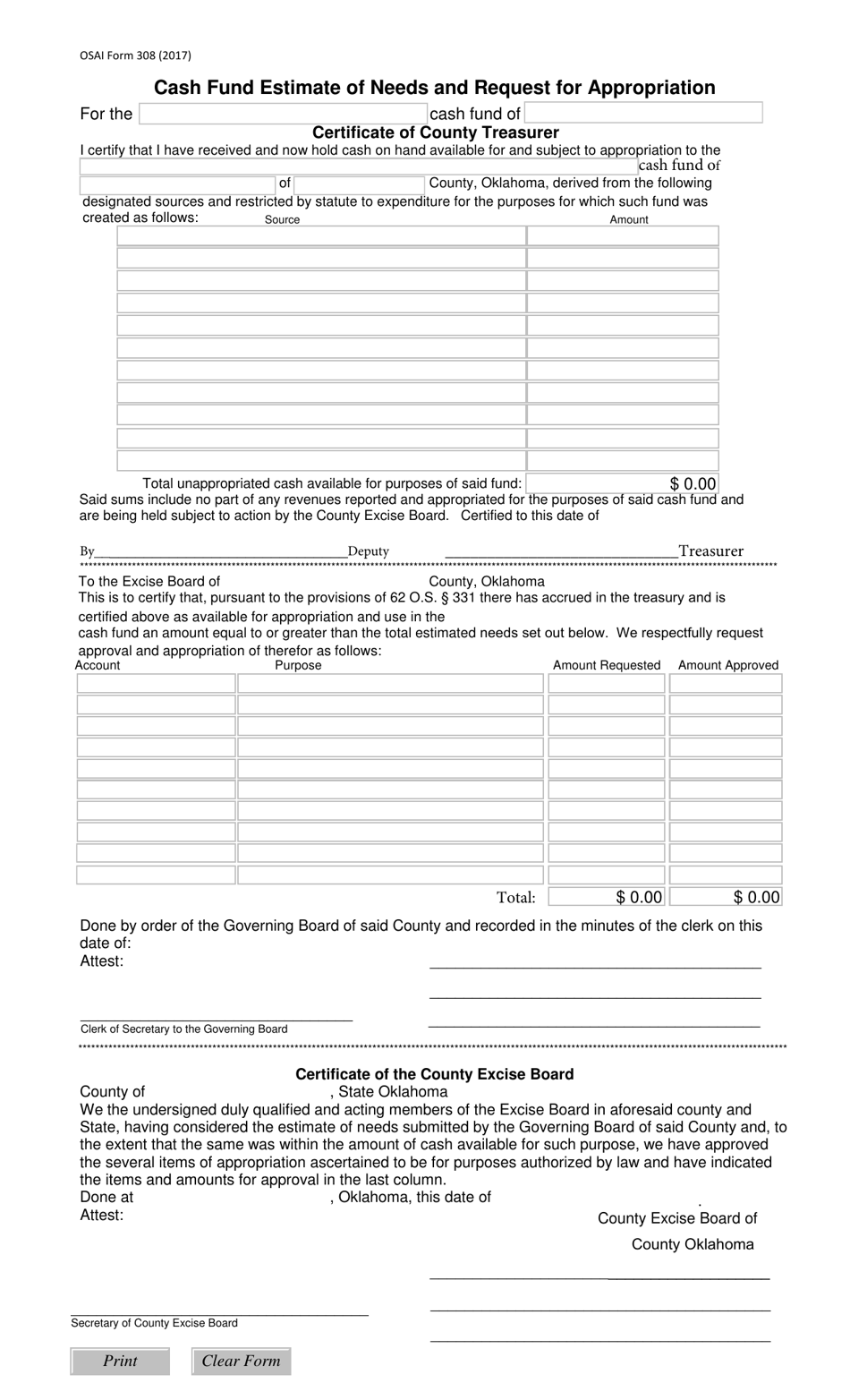 OSAI Form 308 - Fill Out, Sign Online and Download Fillable PDF ...