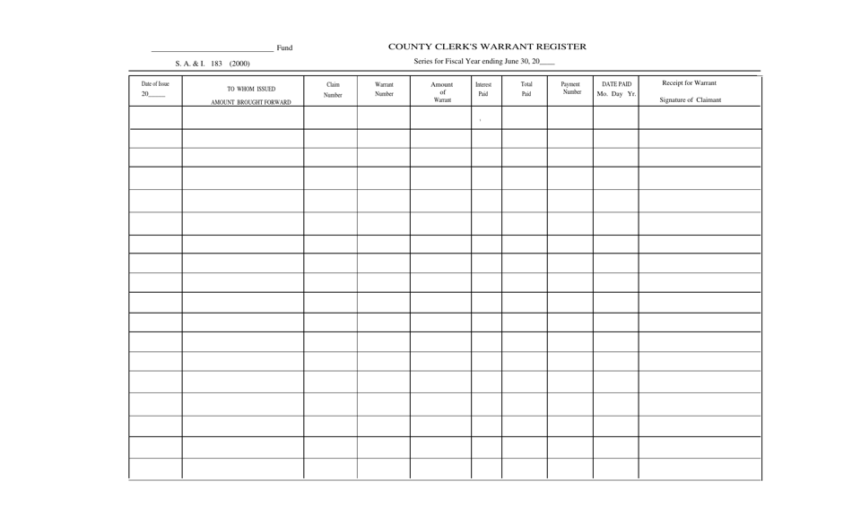 Form S.A.& I.183 - Fill Out, Sign Online and Download Printable PDF ...