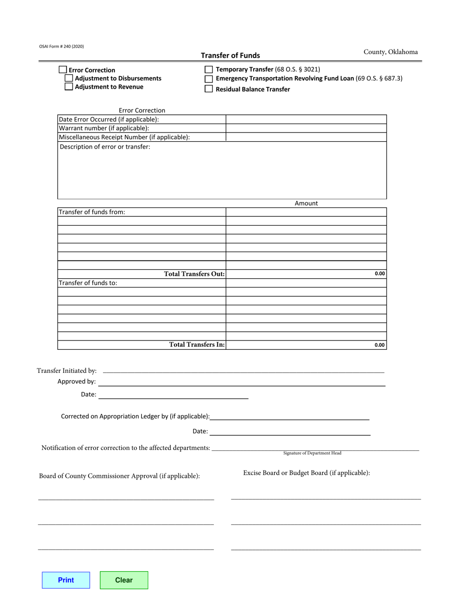 OSAI Form 240 - Fill Out, Sign Online and Download Fillable PDF ...