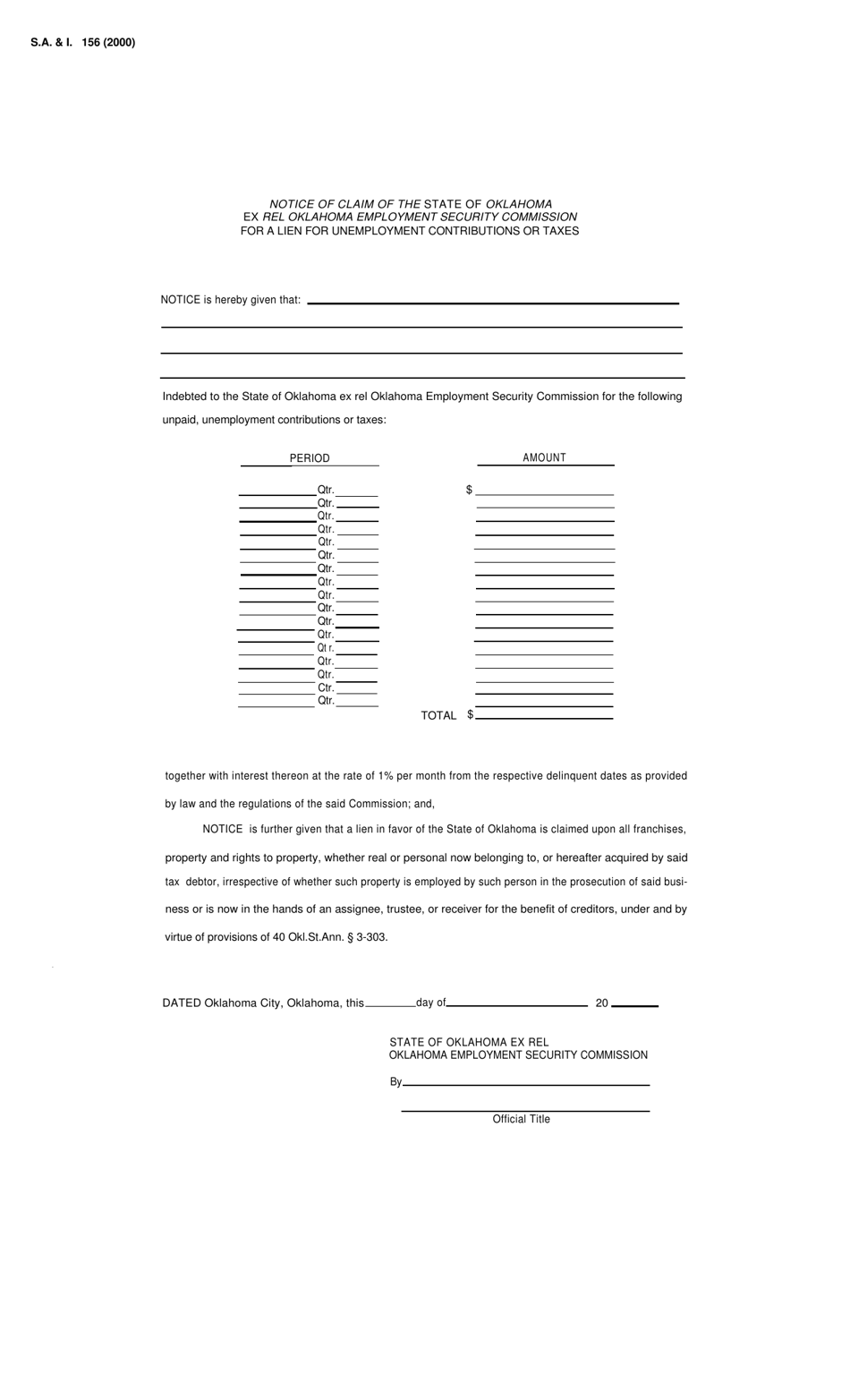 Form S.A.& I.156 - Fill Out, Sign Online and Download Printable PDF ...