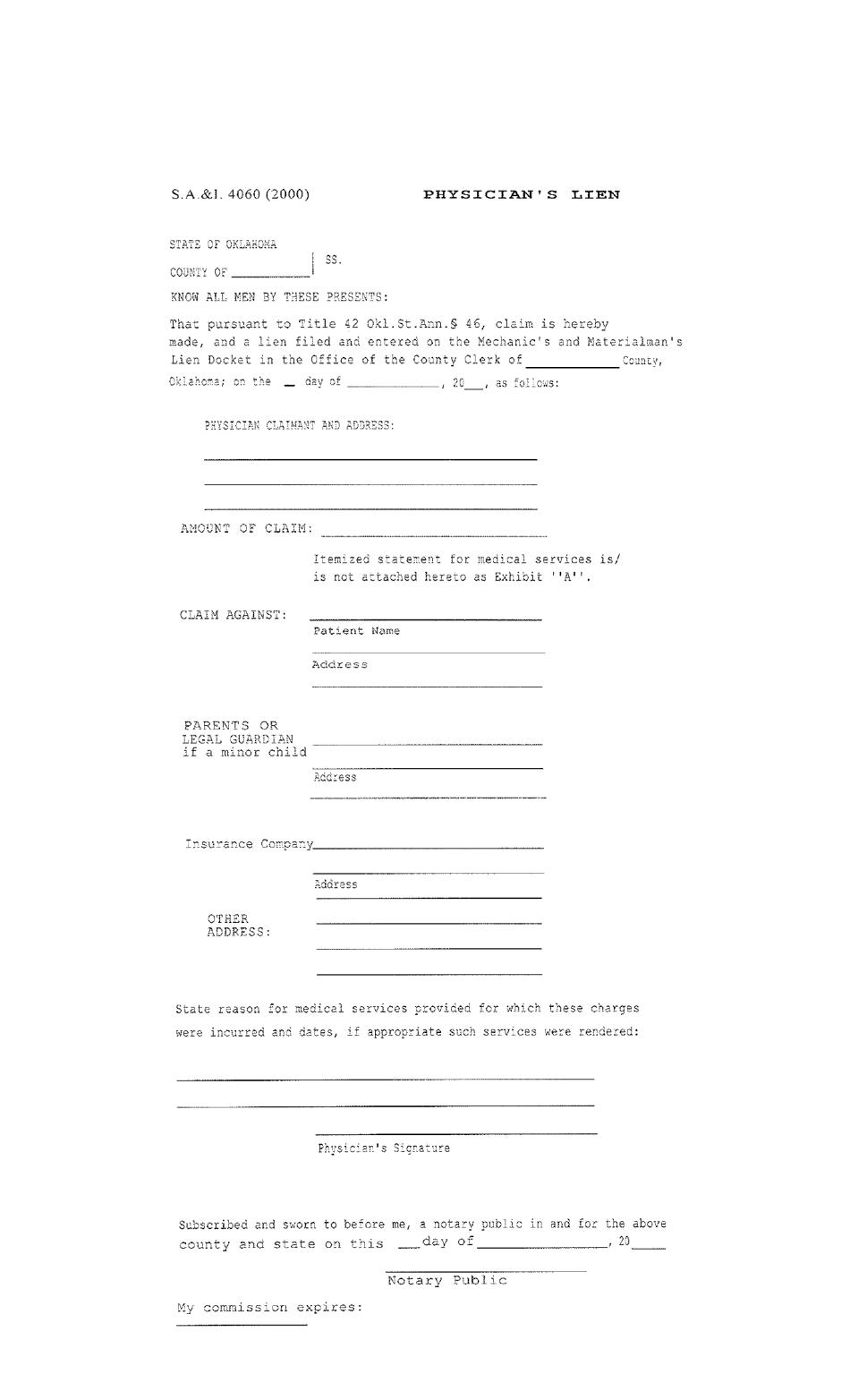 Form S.A.& I.4060 - Fill Out, Sign Online and Download Fillable PDF ...