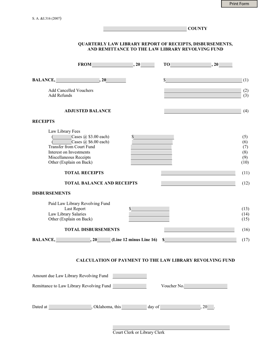 Form S.A.& I.316 - Fill Out, Sign Online and Download Fillable PDF ...