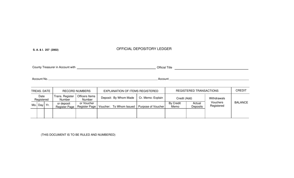 Form S.A.& I.257 - Fill Out, Sign Online and Download Printable PDF ...