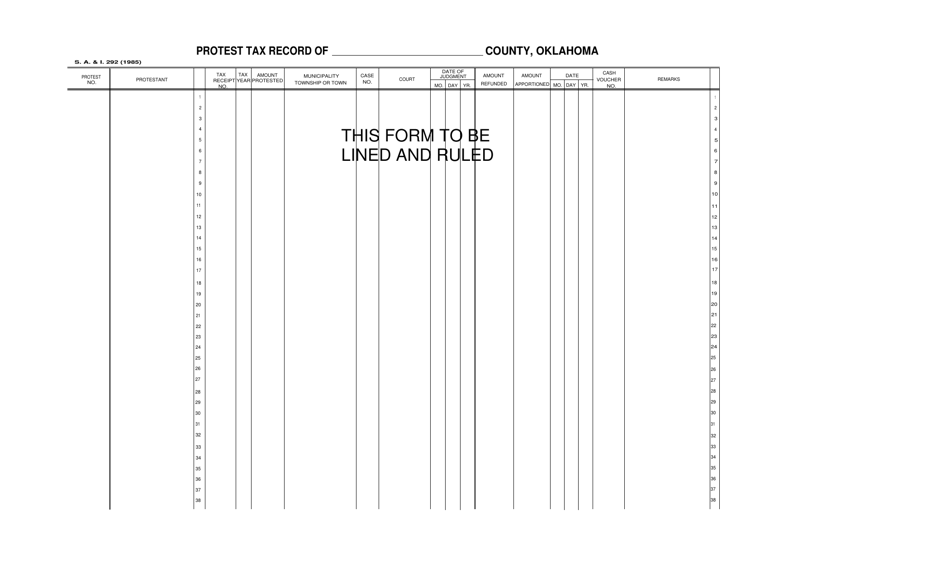 Form S.A.& I.292 - Fill Out, Sign Online and Download Fillable PDF ...