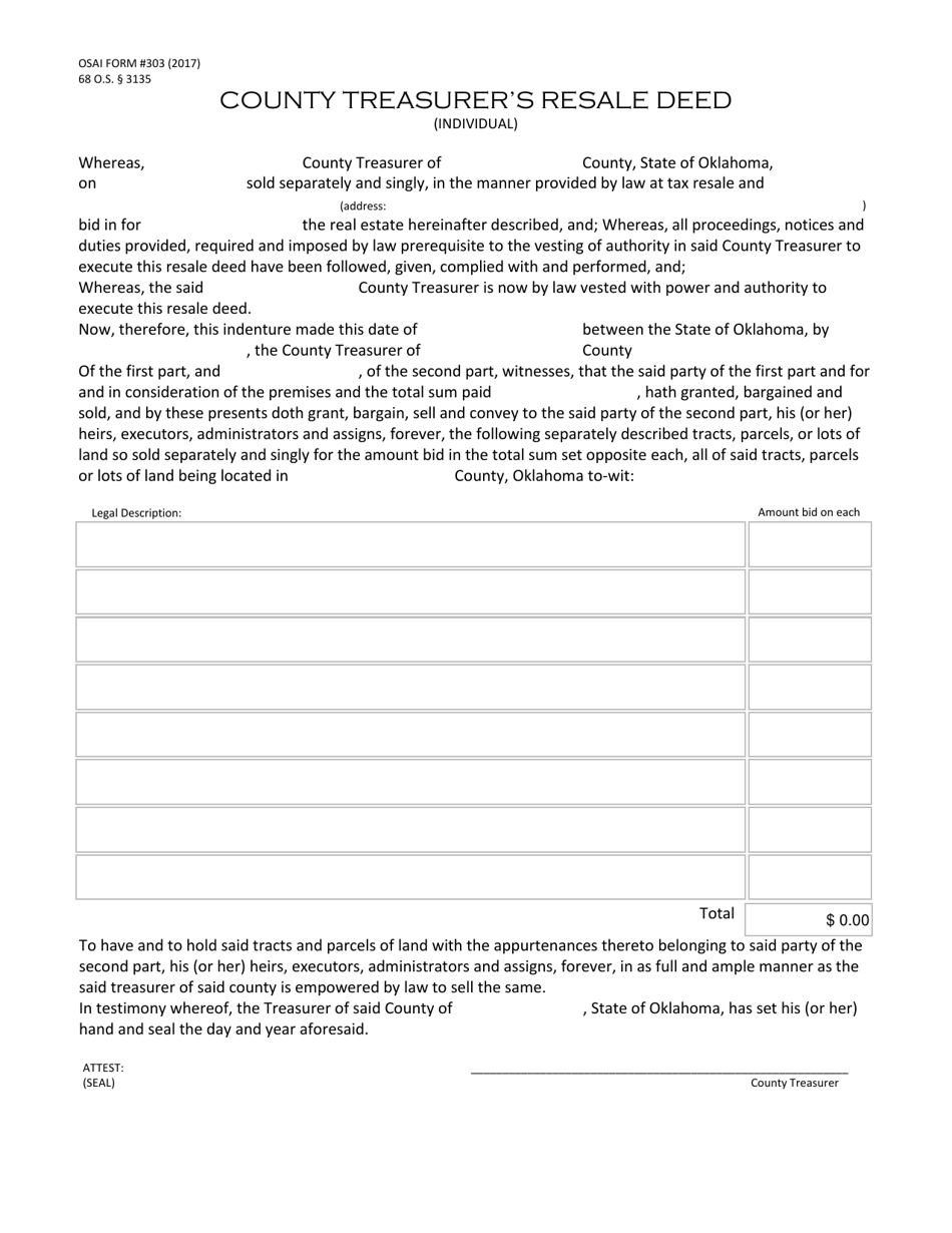 OSAI Form 303 - Fill Out, Sign Online and Download Fillable PDF ...