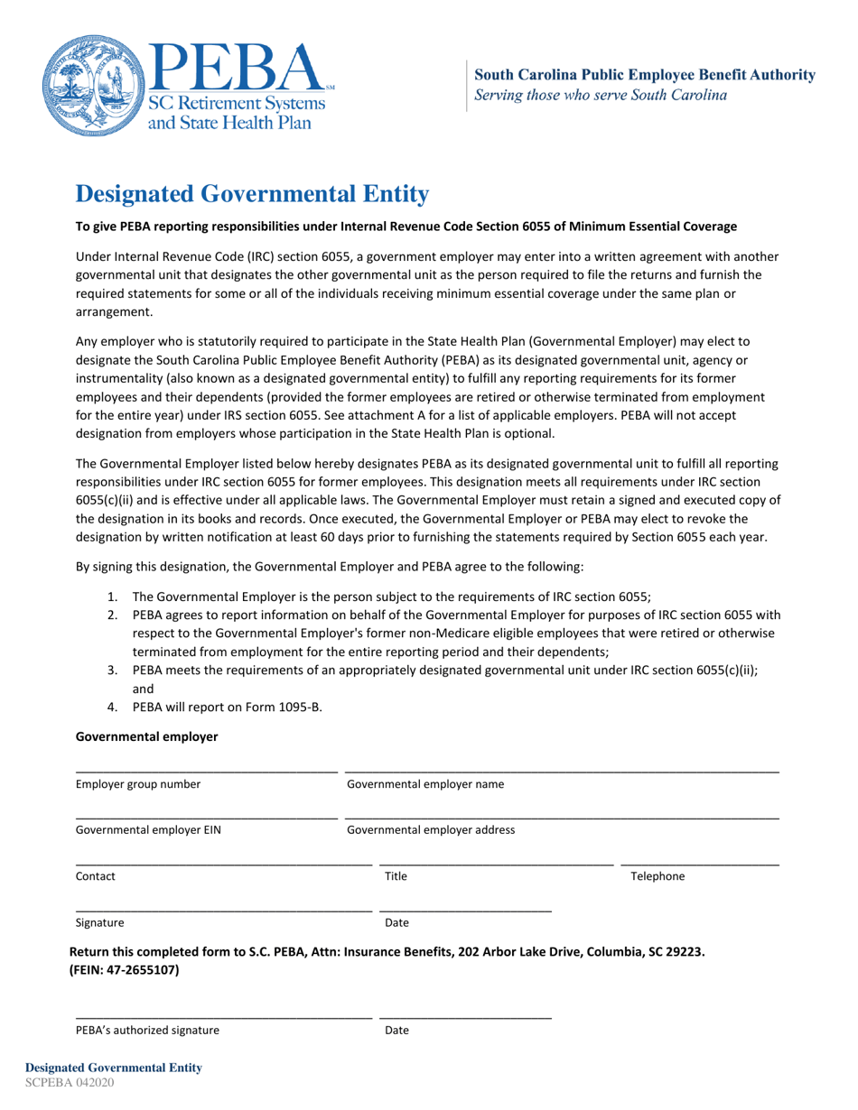 South Carolina Designated Governmental Entity - Fill Out, Sign Online ...