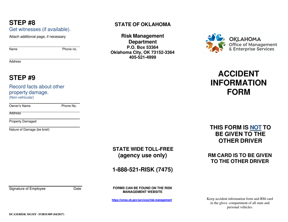 Form 009 - Fill Out, Sign Online and Download Printable PDF, Oklahoma ...