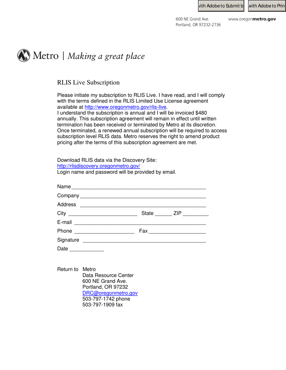 Oregon Rlis Live Subscription - Fill Out, Sign Online and Download PDF ...
