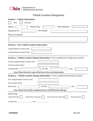 Form OFMFRM0005 Download Fillable PDF or Fill Online Vehicle Location ...