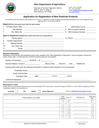 Form AG00147 Download Fillable PDF or Fill Online Application for Registration of New Pesticide ...