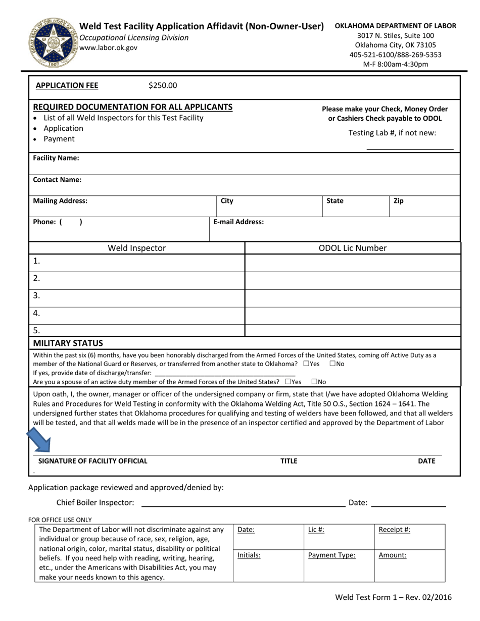 Weld Test Form 1 - Fill Out, Sign Online and Download Printable PDF ...