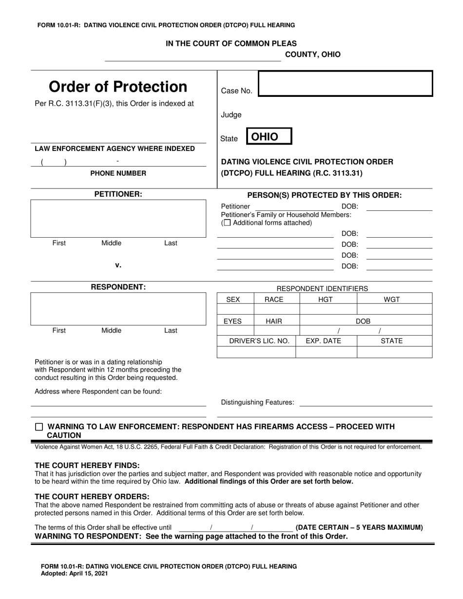 Form 10.01-R - Fill Out, Sign Online and Download Fillable PDF, Ohio ...