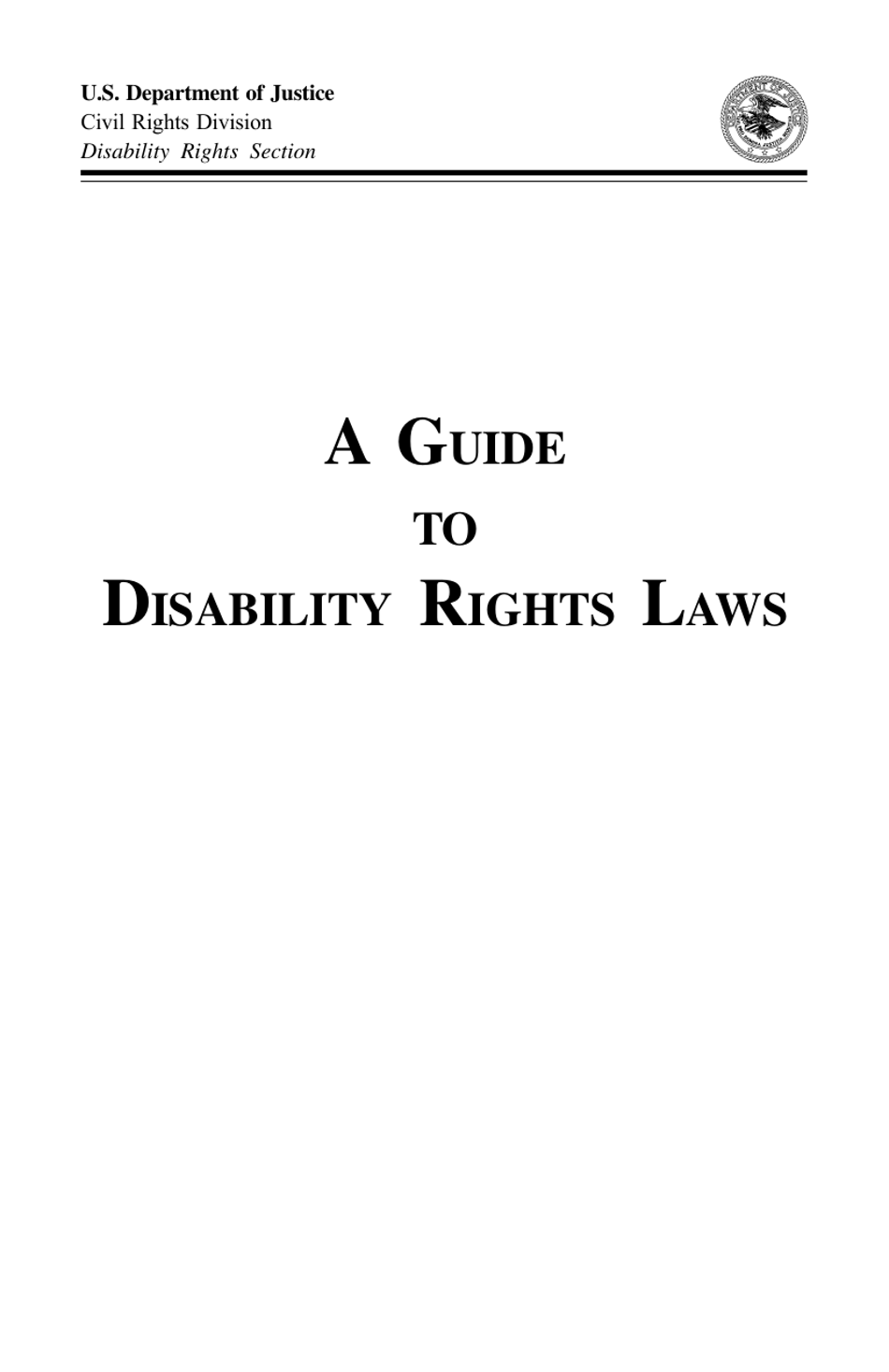 A Guide to Disability Rights Laws - Fill Out, Sign Online and Download ...
