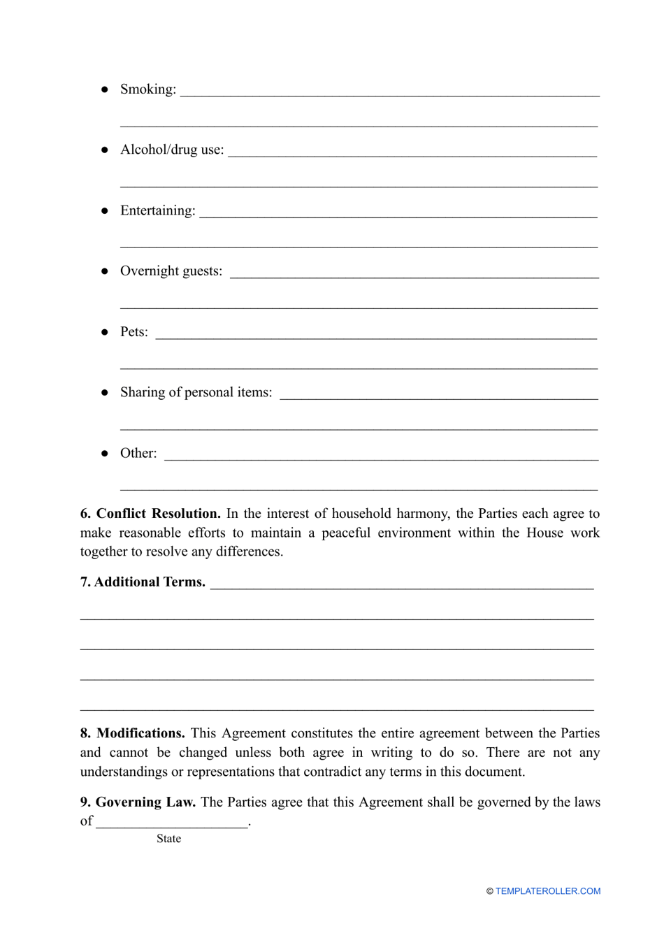 Room Rental Agreement Template - Nine Points - Fill Out, Sign Online ...