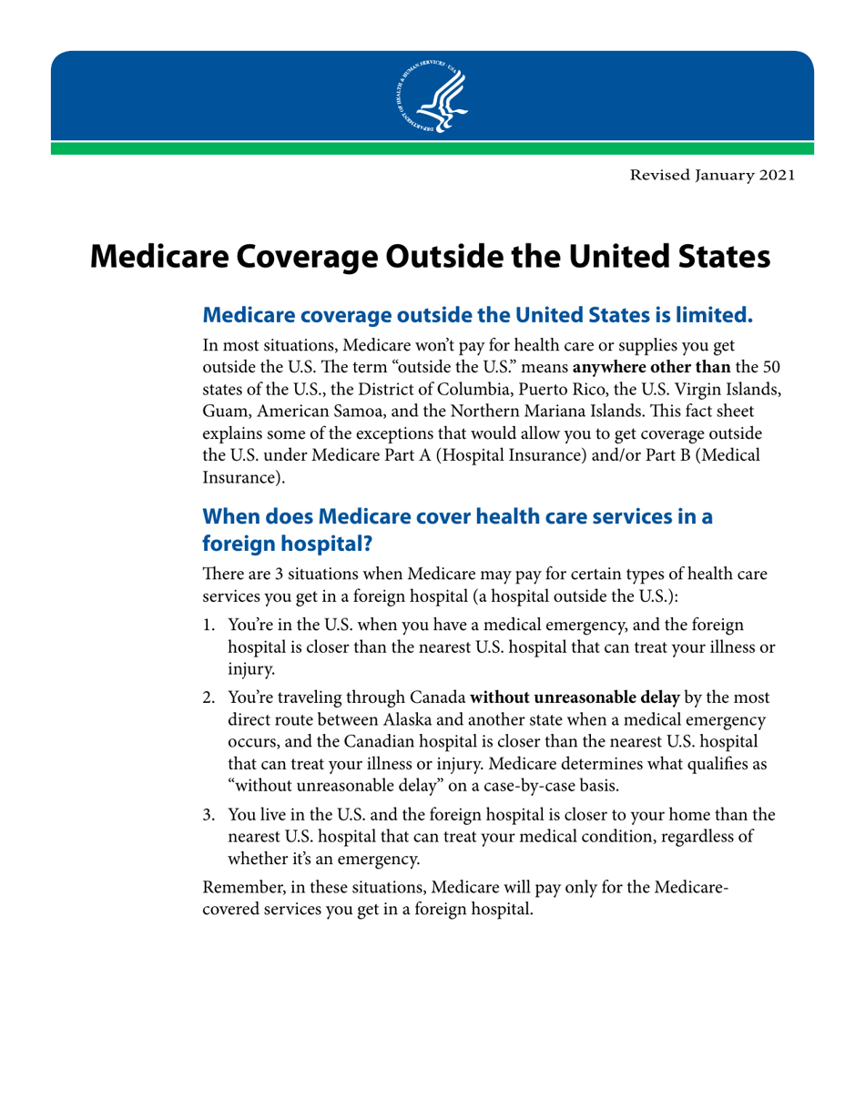 Medicare Coverage Outside the United States - Fill Out, Sign Online and ...