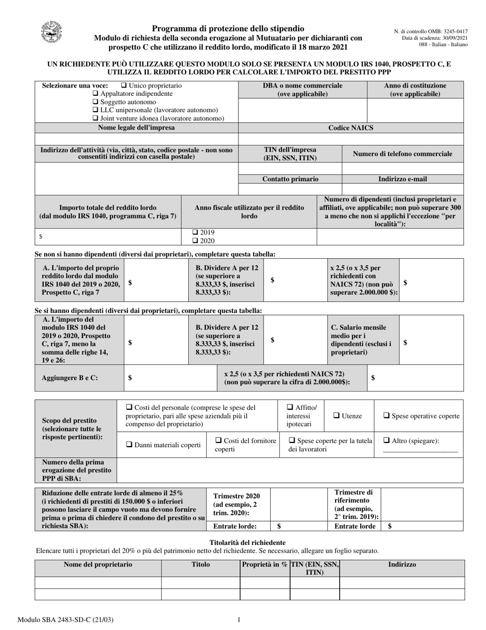 SBA Form 2483-SD-C - Fill Out, Sign Online and Download Printable PDF ...