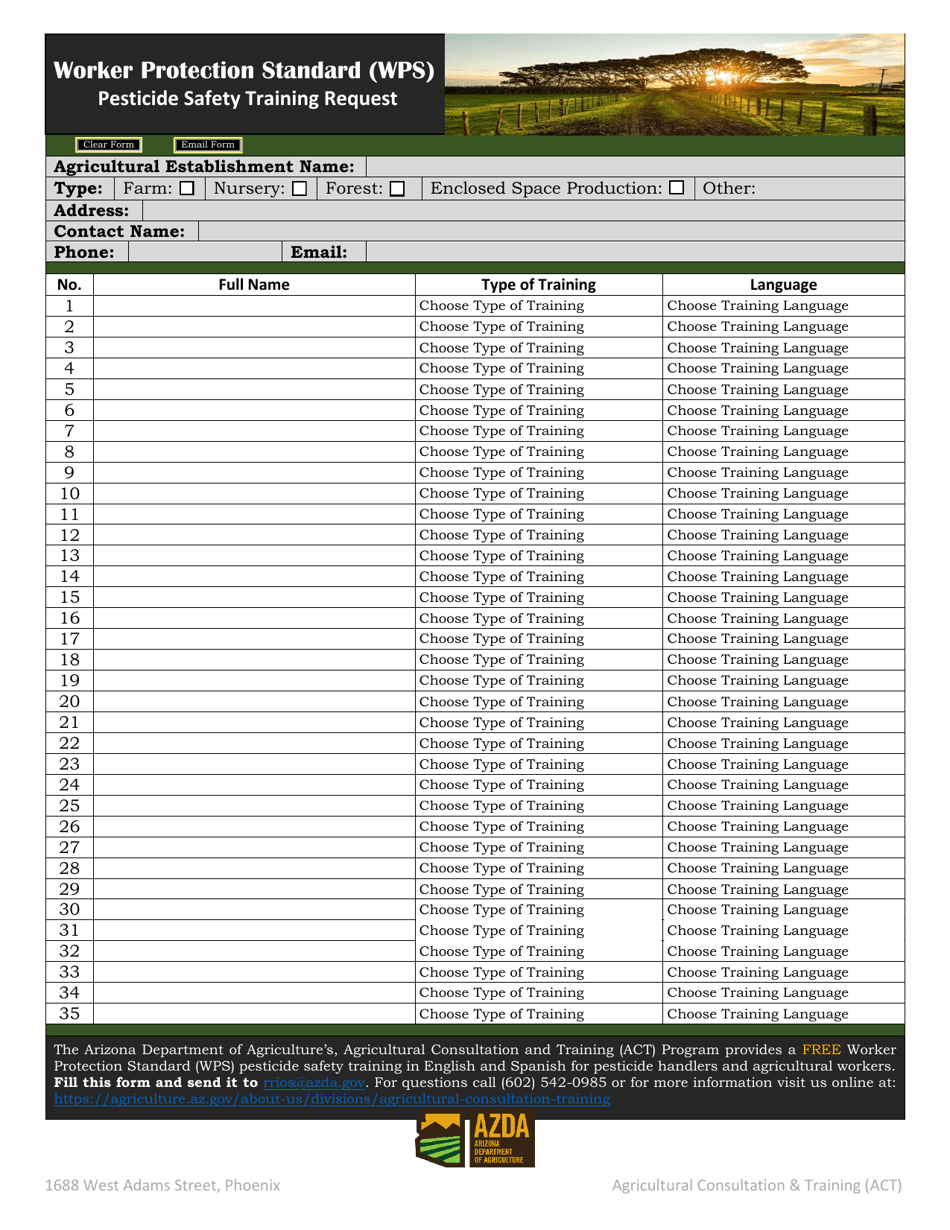 Arizona Worker Protection Standard (Wps) Pesticide Safety Training ...