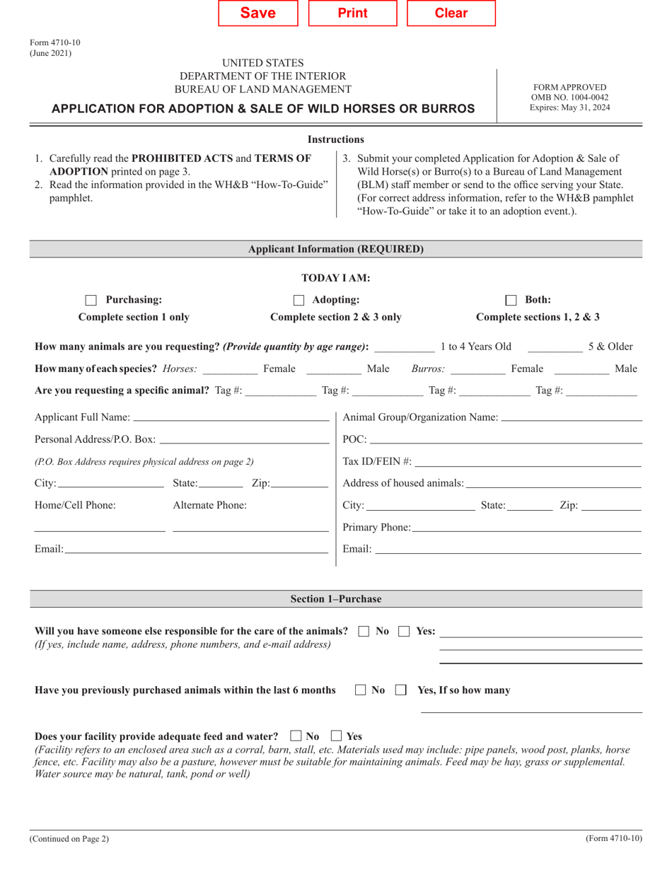 BLM Form 4710-10 - Fill Out, Sign Online and Download Fillable PDF ...